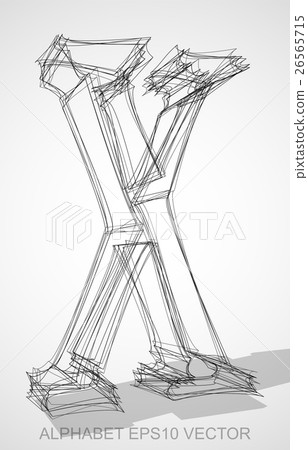 Vector illustration of a Ink sketched X. Hand - Stock Illustration ...