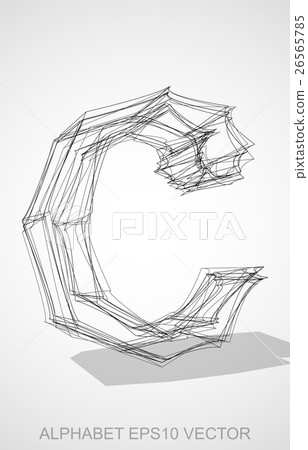 Vector illustration of a Ink sketched C. Hand - Stock Illustration ...
