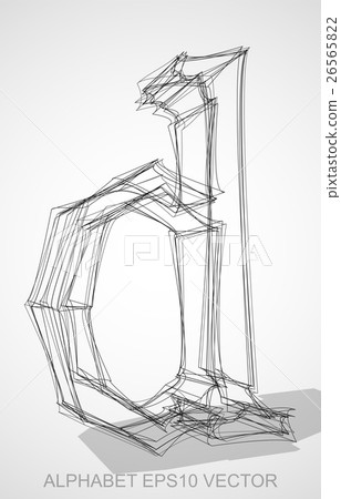 Vector illustration of a Ink sketched D. Hand - Stock Illustration ...