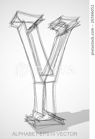 Vector illustration of a Ink sketched Y. Hand - Stock Illustration ...