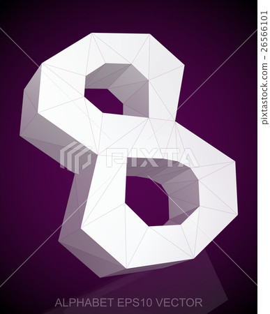 Abstract White 3D polygonal 8 with reflection. EPS - Stock Illustration ...