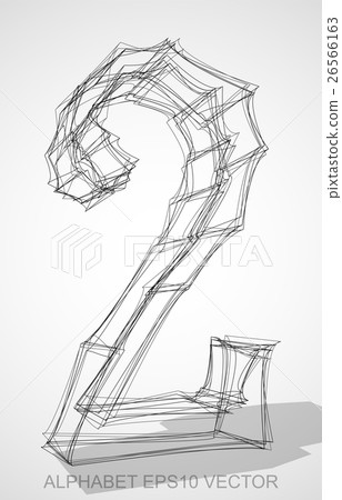 Vector illustration of a Ink sketched 0. Hand - Stock Illustration ...