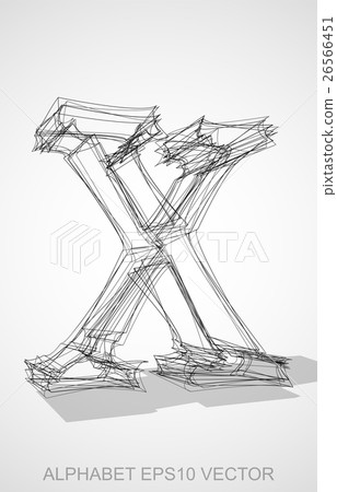 Vector illustration of a Ink sketched X. Hand - Stock Illustration ...