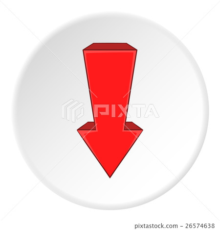 Red arrow down icon, cartoon style - Stock Illustration [26574638] - PIXTA