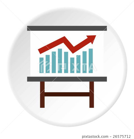 Table with statistics icon, flat style - Stock Illustration [26575712 ...