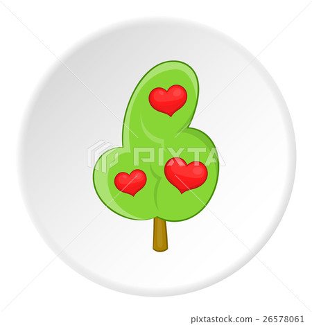 Heart tree icon, flat style - Stock Illustration [26578061] - PIXTA