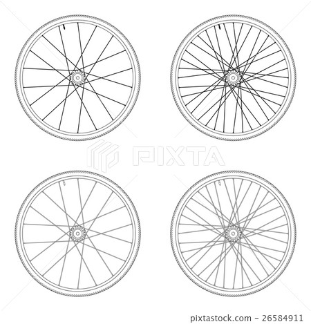Bicycle spoke wheel tangential lacing pattern 4X - Stock Illustration ...