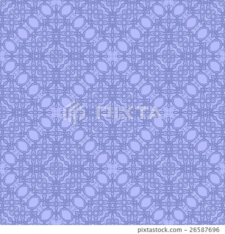 Blue Ornamental Seamless Line Pattern - Stock Illustration [26587696 ...