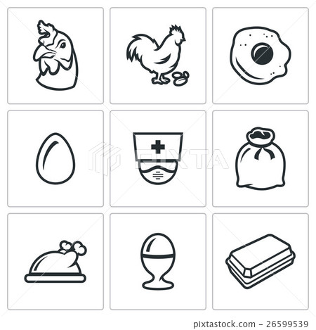 Vector Set of Chicken Icons. - Stock Illustration [26599539] - PIXTA