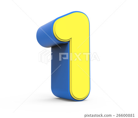 cute yellow number 1 - Stock Illustration [26600881] - PIXTA