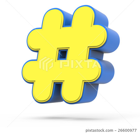 cute yellow hashtag sign - Stock Illustration [26600977] - PIXTA