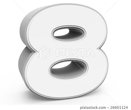 white number 8 - Stock Illustration [26601124] - PIXTA