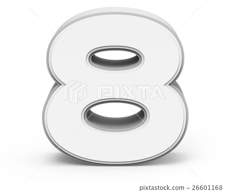 white number 8 - Stock Illustration [26601168] - PIXTA