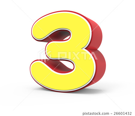yellow number 3 - Stock Illustration [26601432] - PIXTA