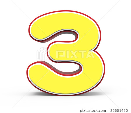 yellow number 3 - Stock Illustration [26601450] - PIXTA