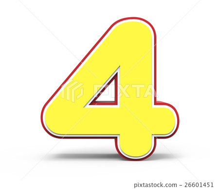 yellow number 4 - Stock Illustration [26601451] - PIXTA