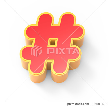 red hashtag mark - Stock Illustration [26601602] - PIXTA