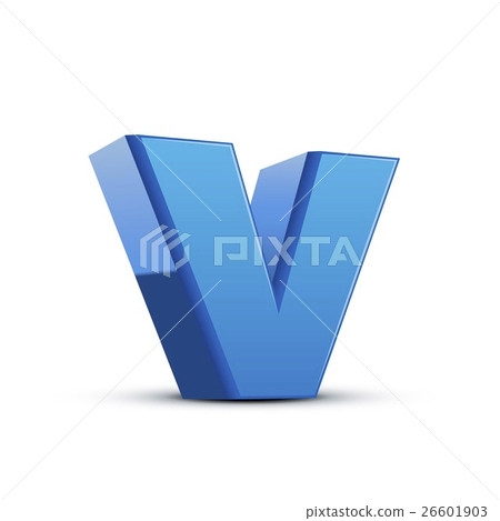 lowercase blue letter V - Stock Illustration [26601903] - PIXTA