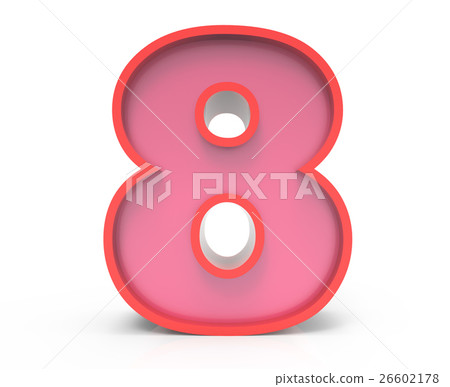red block number 8 - Stock Illustration [26602178] - PIXTA