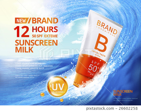 Sunscreen ads template - Stock Illustration [26602258] - PIXTA