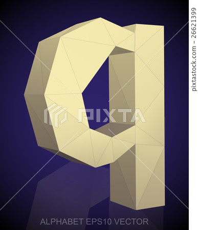 Abstract Yellow 3D polygonal Q with reflection - Stock Illustration ...