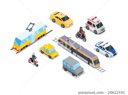 Public Transportation. Traffic Items Collection. - Stock Illustration ...