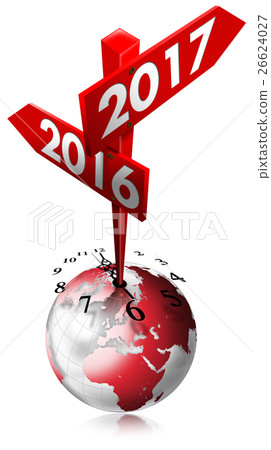 New Year 2016 2017 - Sign with Two Arrows - Stock Illustration ...