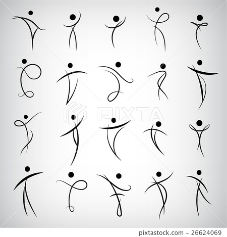 Vector set of Abstract Human Symbols, men logos - Stock Illustration ...