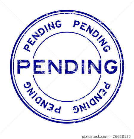 Grunge blue pending round rubber stamp - Stock Illustration [26628183 ...