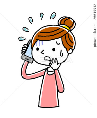 Phone: women, anxiety, fear - Stock Illustration [26645542] - PIXTA