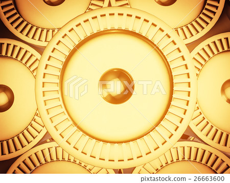Abstract background with glossy golden objects. - Stock Illustration ...