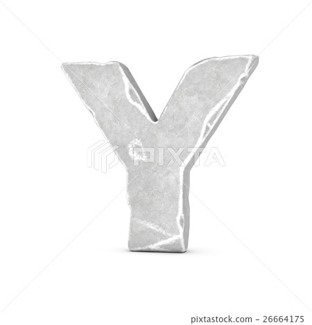 Rendering of stone letter Y isolated on white - Stock Illustration ...