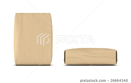 Rendering of two light beige cement sacks, side-插圖素材 [26664348] - PIXTA圖庫