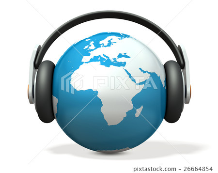3D rendered image depicting world wide music - Stock Illustration ...