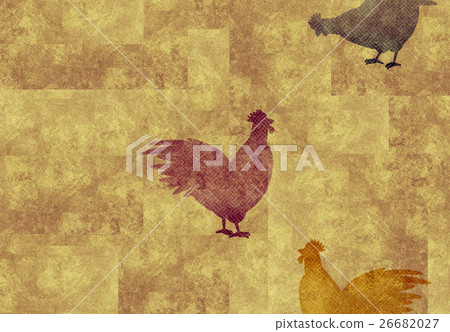 Rooster year [Japanese style background · series] - Stock Illustration ...