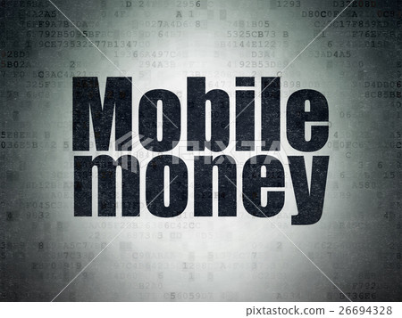 Currency concept: Mobile Money on Digital Data - Stock Illustration ...