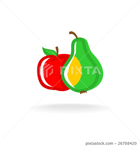 Apple and pear logo - Stock Illustration [26708420] - PIXTA