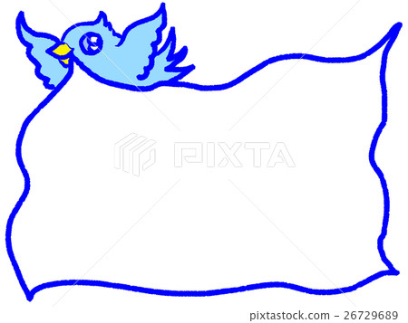 Blue bird carrying note - Stock Illustration [26729689] - PIXTA