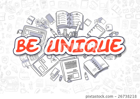 Be Unique - Doodle Red Word. Business Concept.-插圖素材 [26738218] - PIXTA圖庫