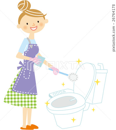 Housekeeping toilet cleaning - Stock Illustration [26764178] - PIXTA