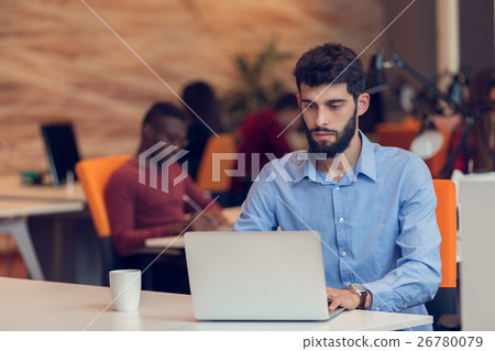 Stock Photo: startup business, software developer working on - Stock ...