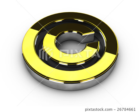 3d Illustration of gold Copyright symbol on white - Stock Illustration ...