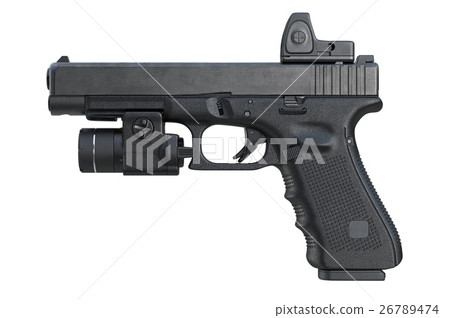 Gun weapon pistol, side view - Stock Illustration [26789474] - PIXTA