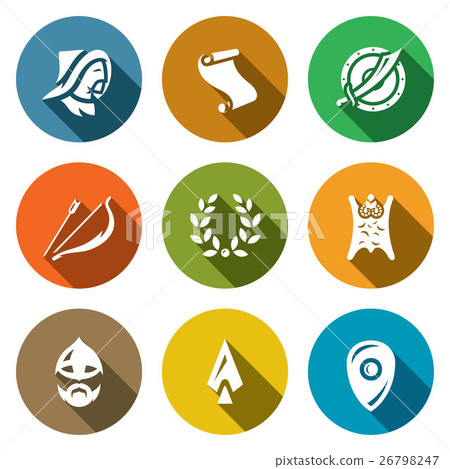 Vector Set of Mongol Tatar Yoke Icons. - Stock Illustration [26798247 ...