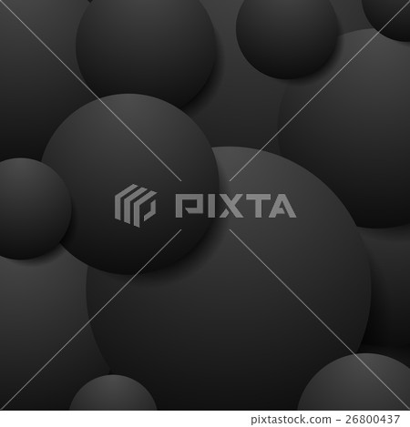 Abstract black circles tech background - Stock Illustration [26800437 ...