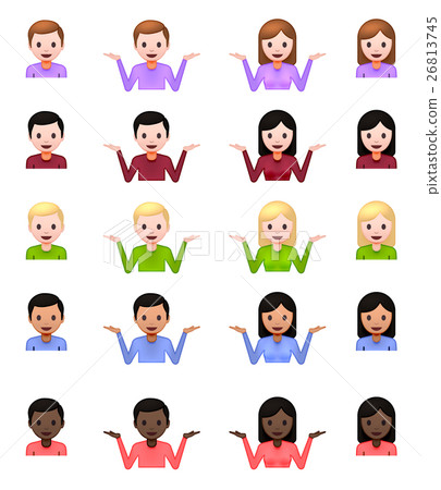 Shoulder Shrug Emoticon Animated Emoji Shrug Stock Illustrations