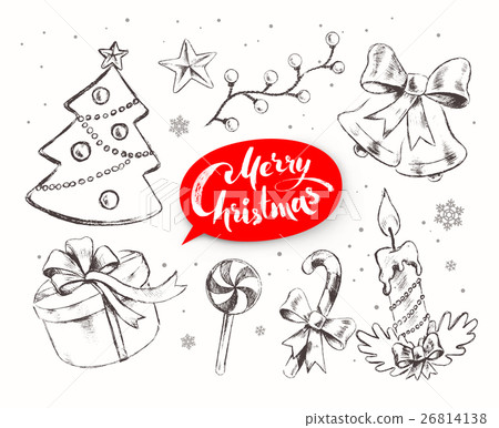 Christmas vector set with festive objects - Stock Illustration ...