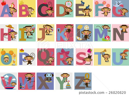 Monkey's illustration / Alphabet - Stock Illustration [26820820] - PIXTA