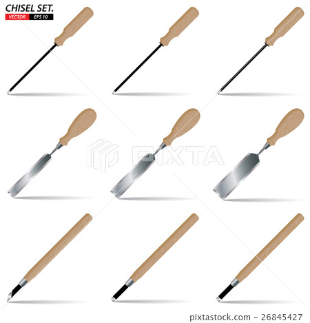 Chisel set isolated on white background. - Stock Illustration [26845427 ...