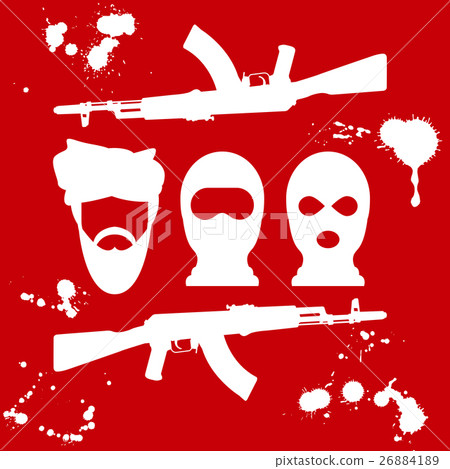 Symbol of terrorism - man in turban, balaclava - Stock Illustration ...